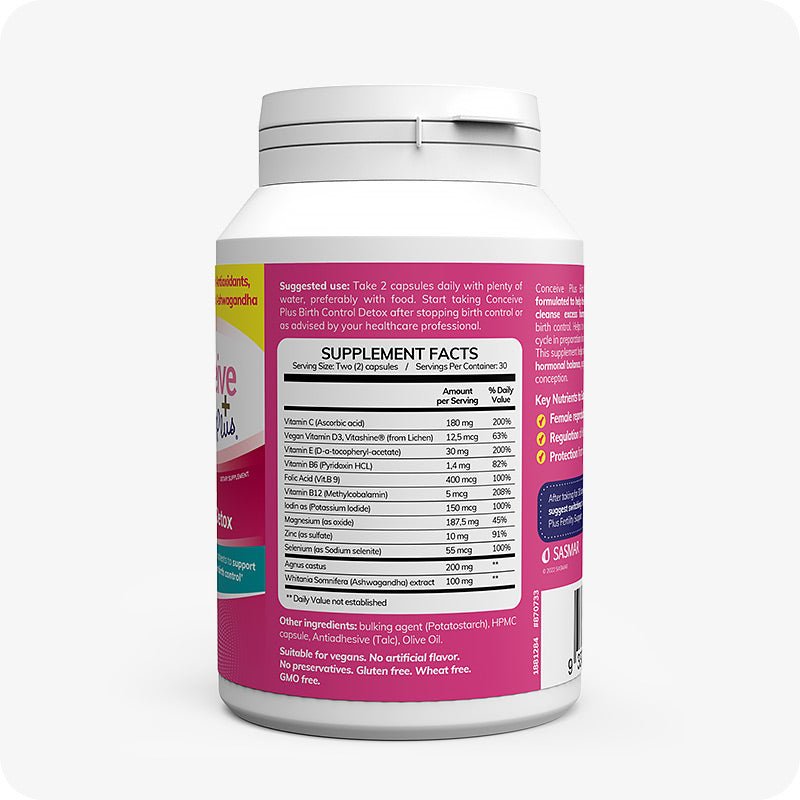 Birth Control Detox Cleanse, 60 Capsules – Conceive Plus®